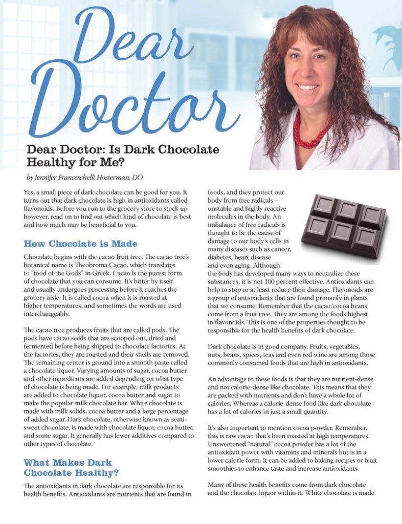Dear Doctor: Is Dark Chocolate Healthy for Me? - Obesity Action Coalition