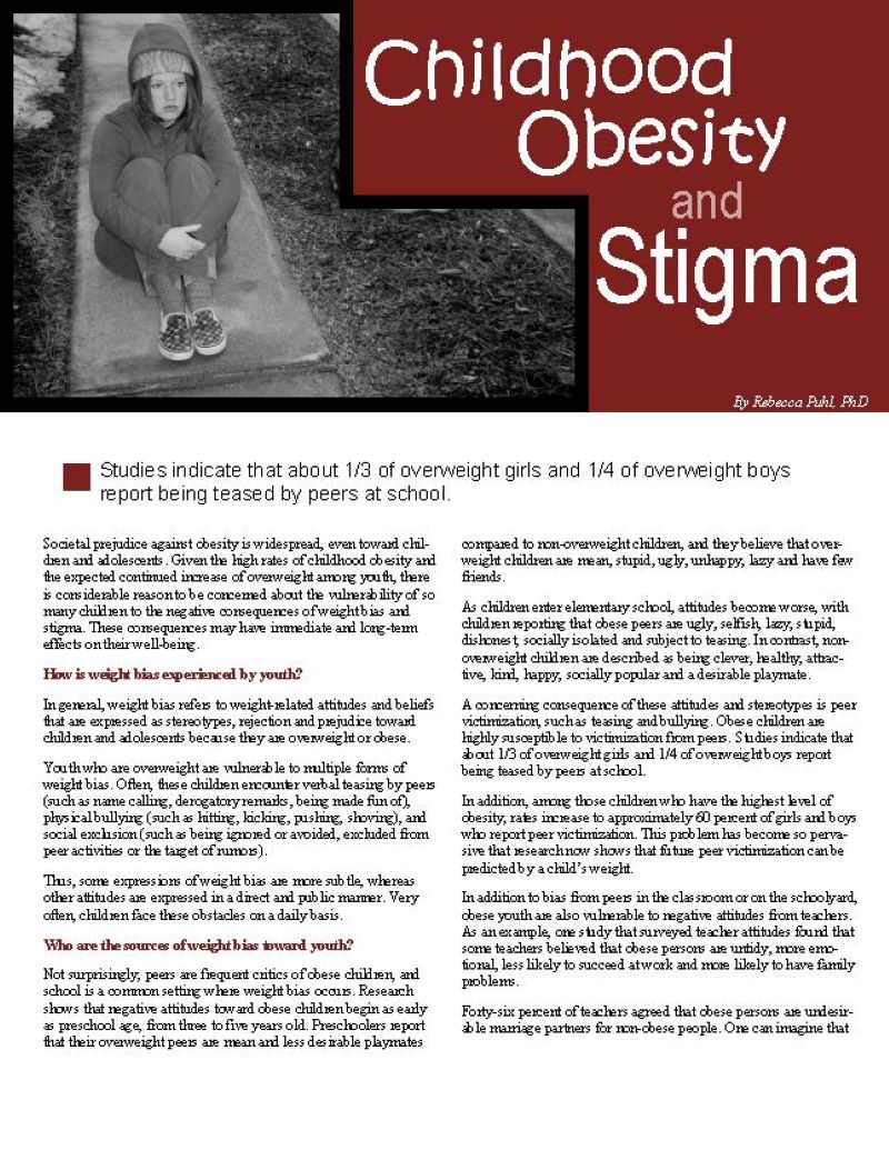 Childhood Obesity and Stigma - Obesity Action Coalition