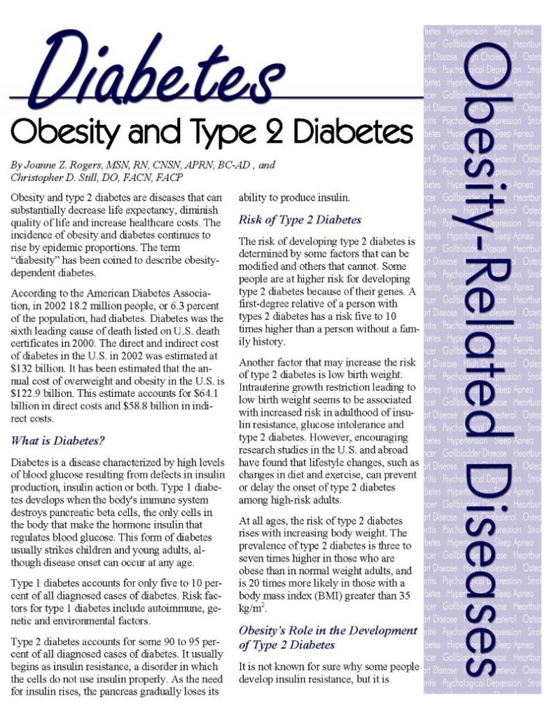 Obesity and Type 2 Diabetes - Obesity Action Coalition