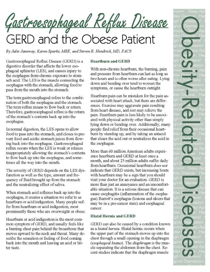 GERD and the Patient Affected by Obesity - Obesity Action Coalition