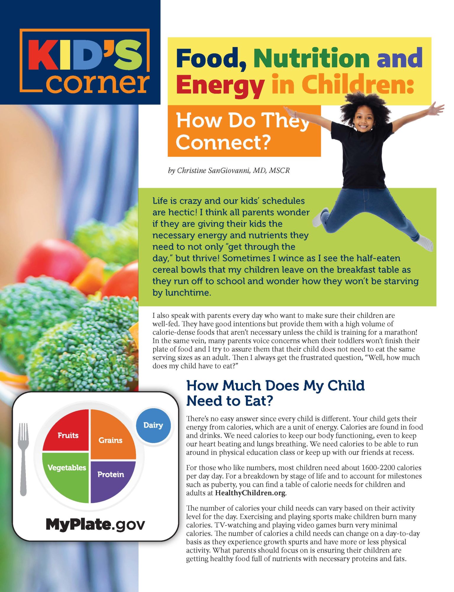 Kid's Corner: Food, Nutrition and Energy in Children - Obesity Action ...