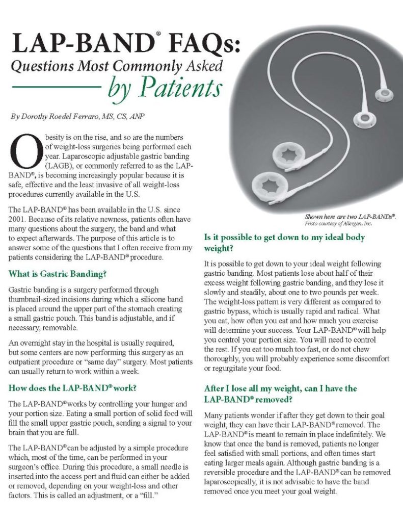 LAP-BAND® FAQs: Questions Most Commonly Asked by Patients - Obesity ...