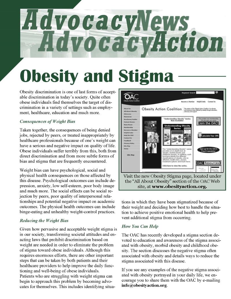 Obesity and Stigma - Obesity Action Coalition