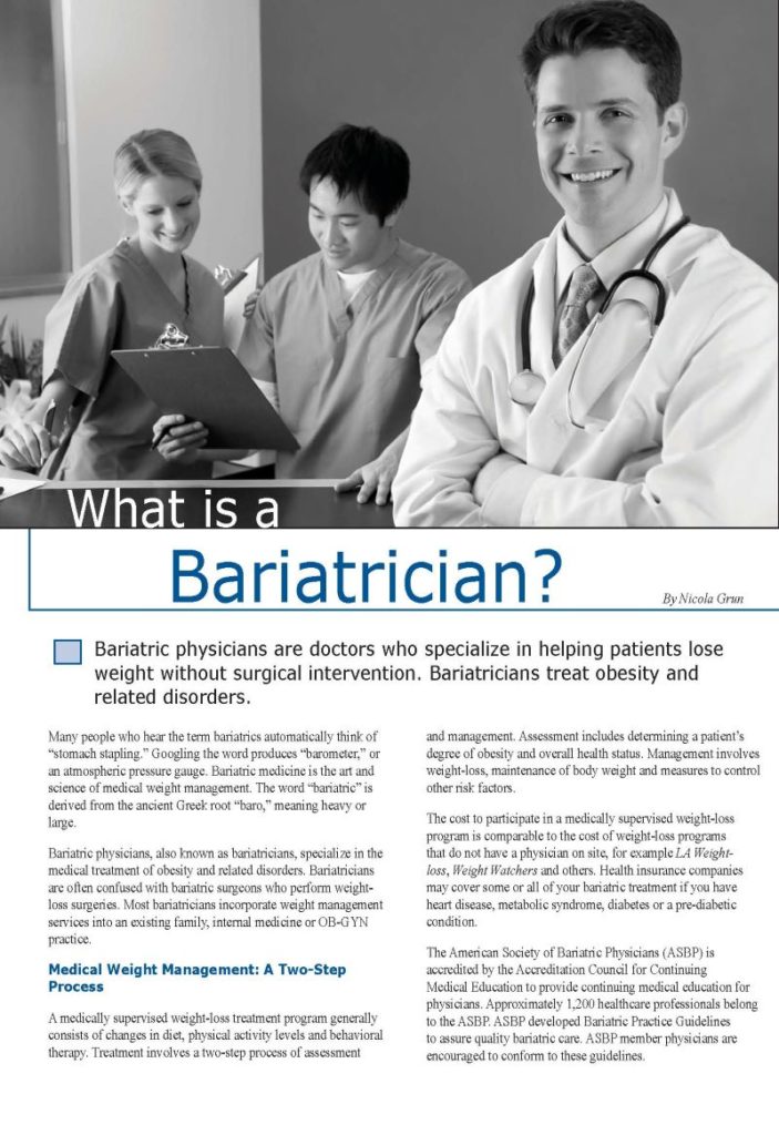 What is a Bariatrician? - Obesity Action Coalition