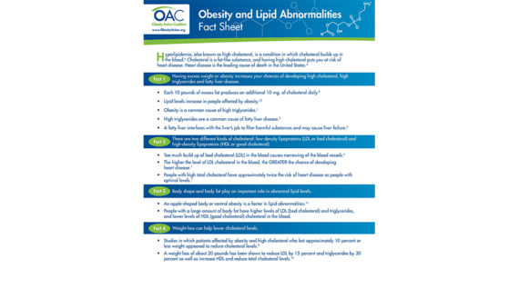 Obesity and Lipid Abnormalities Fact Sheet - Obesity Action Coalition