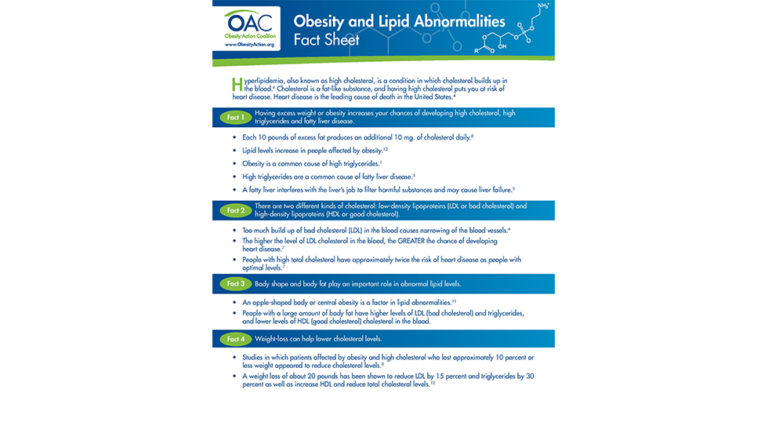 Obesity and Lipid Abnormalities Fact Sheet - Obesity Action Coalition